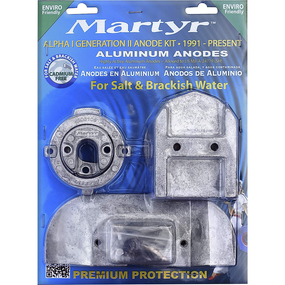 Martyr CMALPHAKITA Aluminum Alloy Merc Alpha Gen II Mercury Anode Kit Aluminum