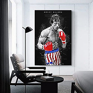 NIOKUN Rocky Balboa Motivational Posters for Boys Bedroom for Walls Canvas Wall Poster Inspirational Posters Unframe-style 16x24inch(40x60cm)