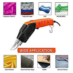 RONGTER Electric Hot Knife Air-cooled Rope Fabric Foam Cutter with 8 Blades Hot Knife, Foam Cutter Cutting Tool for Cloth Ropes Belts Net Tube Foam Board Kt Board Leather Canvas
