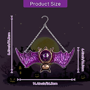 Stargarden Bat Solar Lantern,Hanging Solar Light Outdoor Waterproof for Halloween Decorations,Garden Tree Ornaments -Purple