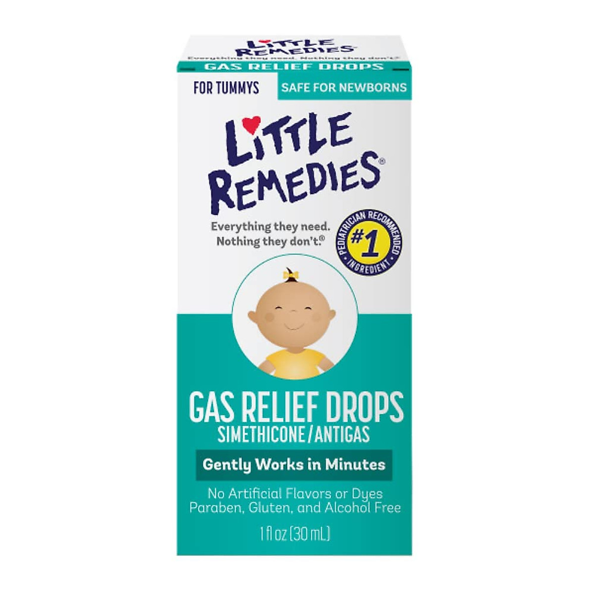 Little Remedies Gas Relief Drops, Natural Berry Flavor, Safe for Newborns 1.0 Fl Oz (Pack of 3)