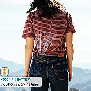 ALPIAZ Portable Waist Clip on Fan & Necklace Fan 2 in 1, Personal Belt Fan with 15H Working Time, 5000RPM Strong Airflow, 3 Speeds, 4000mAh Battery Powered Body Fan for Working Camping Hiking Outdoor
