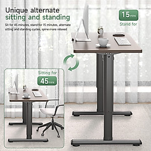 Dripex Electric Standing Desk Height Adjustable Computer Table-43 x 24 Inches Durable Large Workstation with Mouse Pad for Home Office