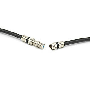 100' Feet, Black RG6 Coaxial Cable (Coax Cable) with Weather Proof Connectors, F81 / RF, Digital Coax - AV, Cable TV, Antenna, and Satellite, CL2 Rated, 100 Foot