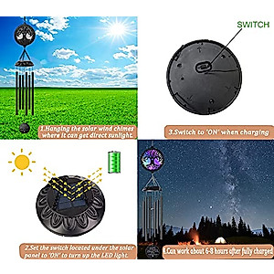 Solar Tree of Life Wind Chimes, Memorial Gift for Mom, Wind Chimes for Outside, Sympathy Wind Chimes for Loss of Loved One, Condolence Gift, Outdoor Garden Decor