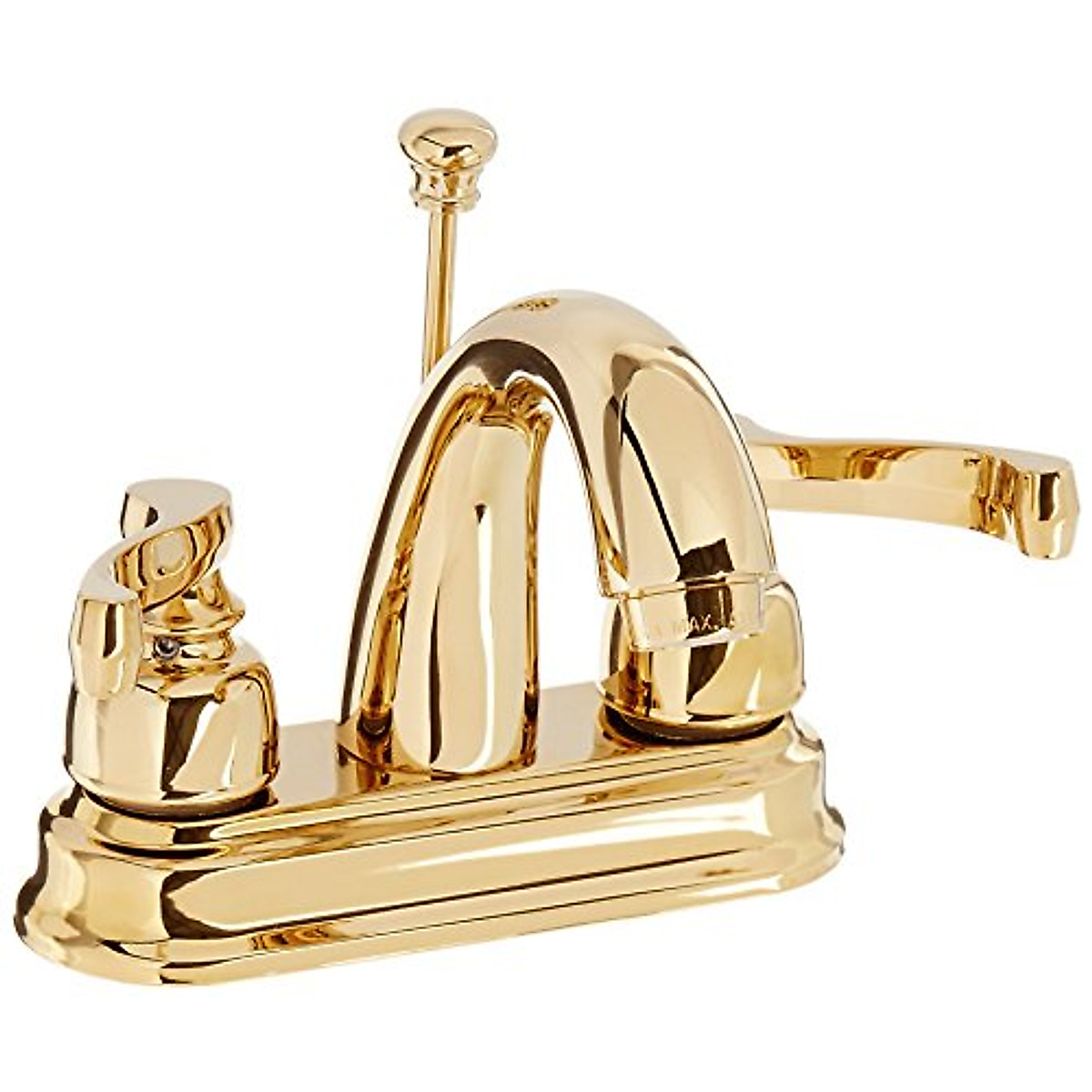 Elements of Design EB5612FL Atlanta 4" Centerset Lavatory Faucet with Retail Pop-Up, 3-5/8" in Spout Reach, Polished Brass