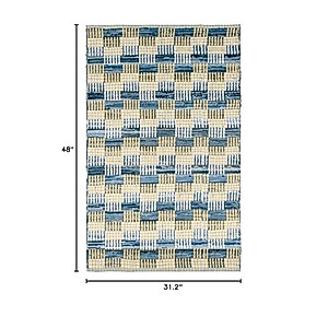 SAFAVIEH Montauk Collection Accent Rug - 2'6" x 4', Gold & Multi, Handmade Flat Weave Cotton, Ideal for High Traffic Areas in Entryway, Living Room, Bedroom (MTK121B)