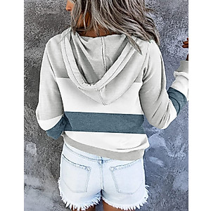ETCYY Women's Causal Hoodies Zip Up Jackets Long Sleeve Oversized Tie-Dyed Sweatshirt Pullover with Pockets(S.Color Gray)