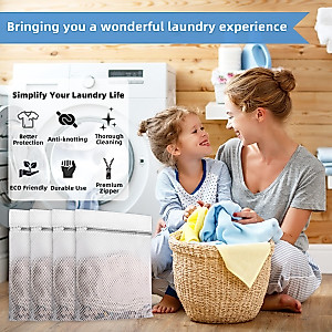Laundry Bag 4 Pcs Mesh Laundry Bags 12 x 16 Inches Durable Zipper Mesh bag Mesh Wash Bags Lingerie Bags for Washing Delicates Laundry Bags for Traveling Delicates Bag for Washing Machine