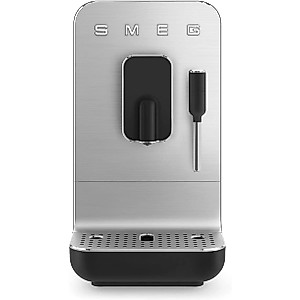 SMEG Fully Automatic Coffee Machine with Steam, Black BCC02BLMUS, Large