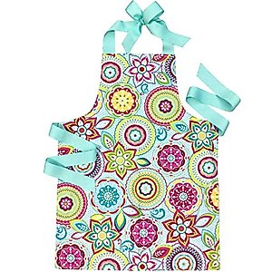 Sara Sews Handmade Colorful Aqua Baking Art Craft Apron Gift for Tween Girl