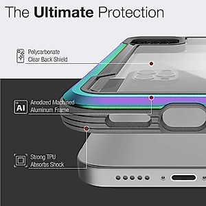 RAPTIC Shield Case Compatible with iPhone 12 Case & iPhone 12 Pro Case, Shock Absorbing Protection, Durable Aluminum Frame, 10ft Drop Tested, Fits iPhone 12 & 12 Pro, Iridescent