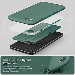 DTTOCASE for iPhone SE Case 2022/2020, iPhone 8 Case, iPhone 7 Case, Liquid Silicone Phone Case for iPhone SE 8 7 4.7 Inch, Colorful Silky-Soft Protective Cover for Girls Boys,and Women,Midnight Green