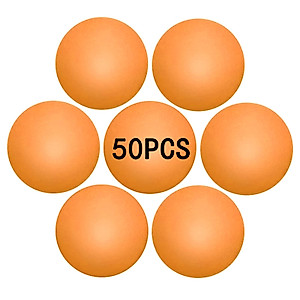 Jedulin 40MM Ping Pong Balls, 50 Pack Assorted Colored Tennis Balls Multi Color Plastic Balls Fun Beer Ping Pong Balls Bulk for Beer Pong Balls, Arts and Craft, Party Decoration, Cat Balls (Orange)