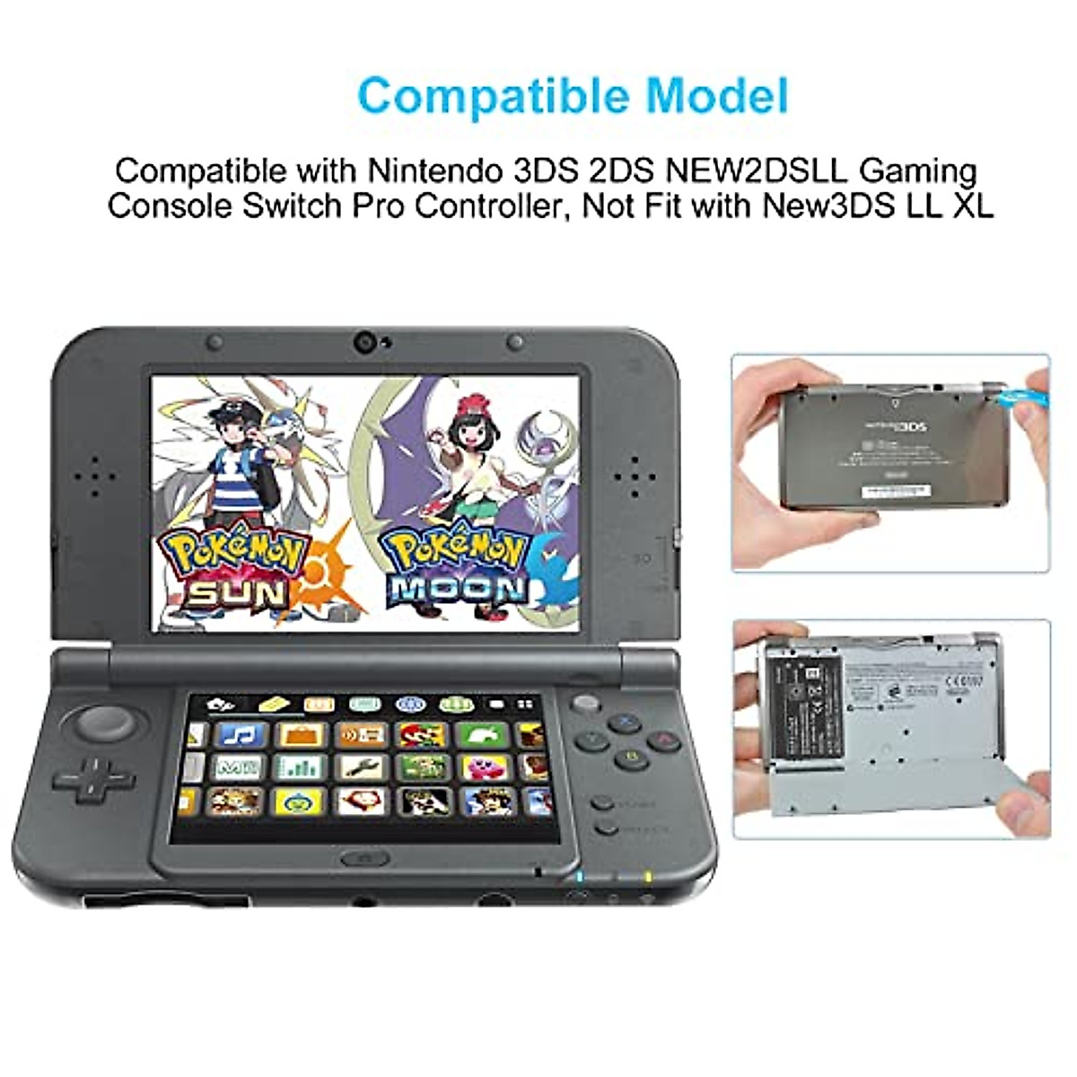 JUBOTY [2000mAh Capacity CTR-003 Battery for Nintendo 2015 Old 3DS 2DS NEW2DSLL Gaming Console, Li-ion New 0 Cycle Internal New Upgrade Battery Replacement with Repair Tool