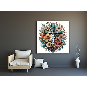 5D Diamond Painting Kits for Adults Beginners,Cross Flower Diamond Art Kit,DIY Full Round Drill Diamond Dot Gem Art Kits for Adults,Home Wall Decor 11.8x11.8 Inch