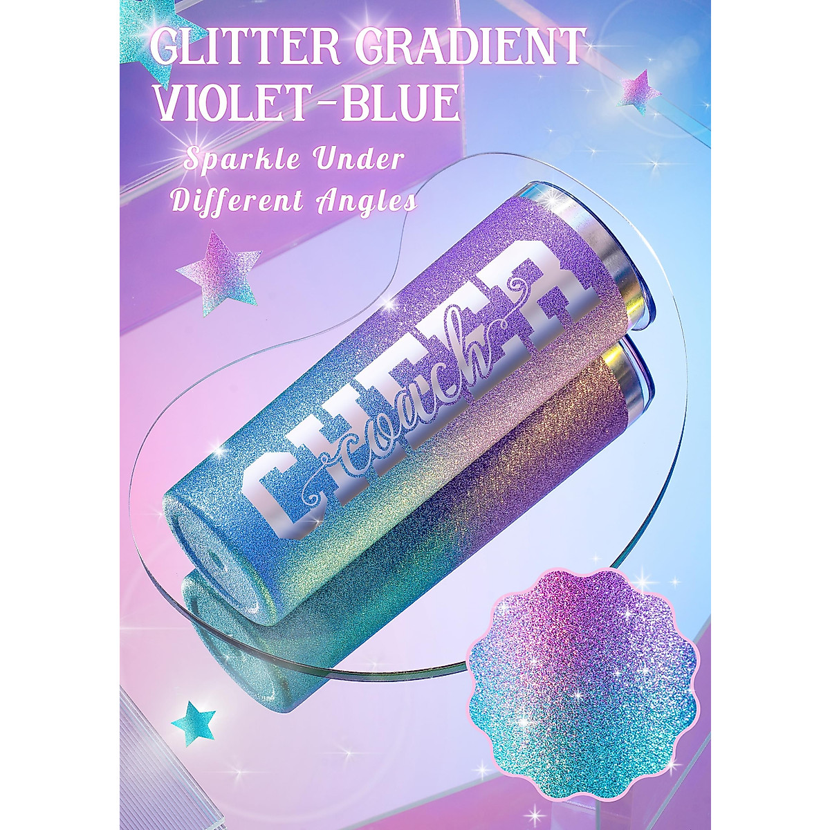 Onebttl Cheer Coach Gifts - 20oz/590ml Stainless Steel Skinny Insulated Tumbler With Straw, Lid - Gift for Cheerleading or Cheerleader Coach, Women, Her, Female