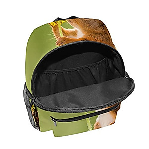 ZGONOHYE Girls Cute Mini Backpack Funny Squirrel Smelling Flowers Small Backpack School Bag Lightweight Preschool Backpacks Fashion Backpack Purse for Women Travel Bag Daypack for Girls Boys