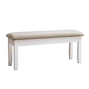 Powell Company Jane White and Beige Dining Storage Compartment by Powell Bench