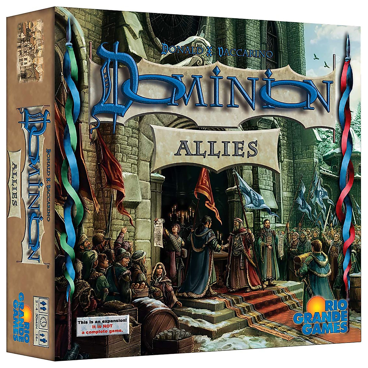 Rio Grande Games: Dominion: Allies, Expansion, Core Game Required for Play, Deck Building Game, Includes 400 New Cards, 2 to 4 Players, for Ages 14 and up