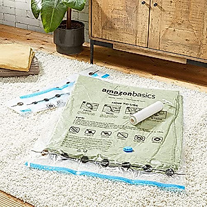 Amazon Basics Vacuum Compression Storage Bags with Hand Pump - 20 Pack (5 Small, 5 Medium, 5 Large & 5 Jumbo)