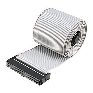 uxcell IDC Gray Wire Flat Ribbon Cable 30 Pins 128cm Length 2.54mm Pitch Type-C