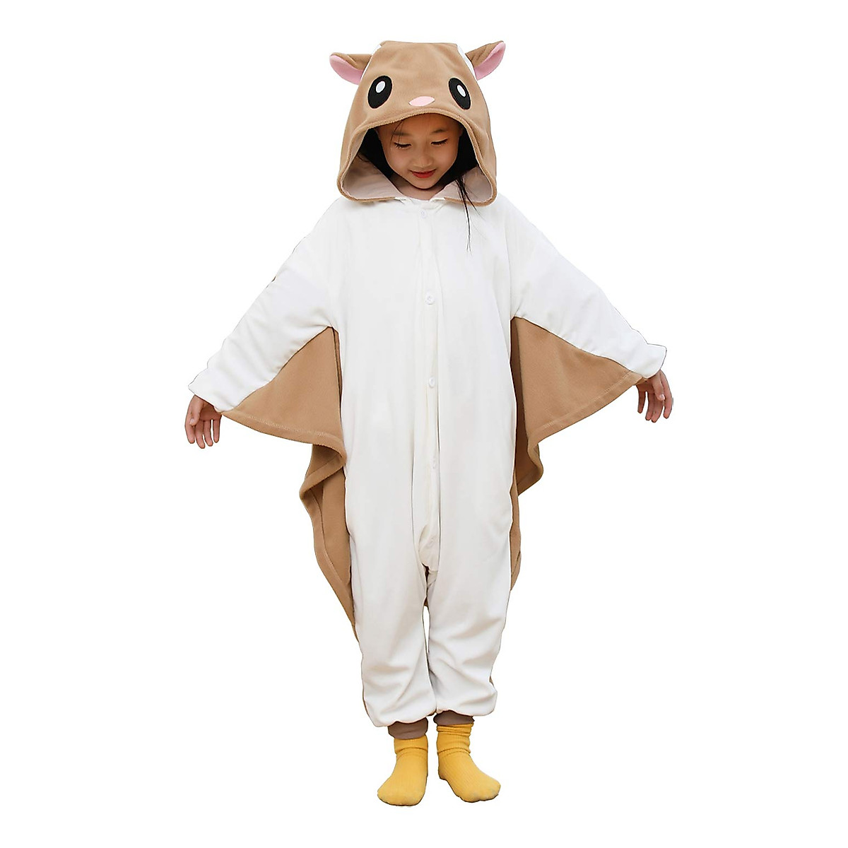 Unimyst Unisex Kids Flying Squirrel Onesie Pajamas, Polar fleece Role Playing Animal One Piece Halloween Costume Pajamas Home Clothing