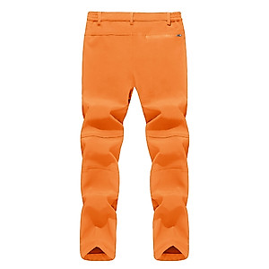 TACVASEN Men's Outdoor Hiking Pants Winter Snow Ski Pants with Zipper Pockets Tactical Softshell Pants Warm Outdoor Pants for Men