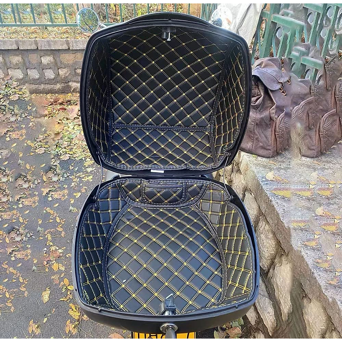 PRO-KODASKIN For Vespa GTS300 GTS 300 Rear Tail Box Pad Cargo Trunk Luggage Box Inner Container Tail Case Liner Sprint Primavera Storage Bag Protector (Upper+Bottom)