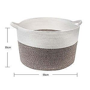 Storage Nest Extra Large Cotton Laundry Basket Gift 21.7"x21.7"x13.8" Suitable for Loading Blankets, Toys, Clothes and Other Sundries You Need.?