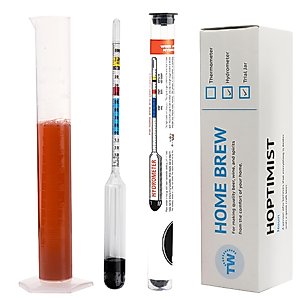 Hydrometer for Wine Making with 100 MM Hydrometer Alcohol Test Jar - Specific Gravity Hydrometer for Wine and Beer Making Testing Kit and Brewing Your Own Homebrew