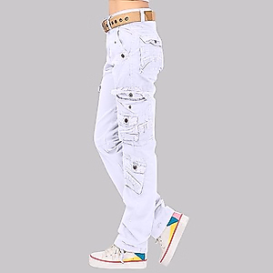 Akklian High Waisted Cargo Pants for Women Baggy Boyfriend Trousers Army Combat Work Pants with Multi Pockets
