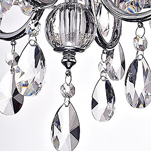 Edvivi Marya 4-Lights Chrome Round Crystal Chandelier Ceiling Fixture | Beaded Drum Shade