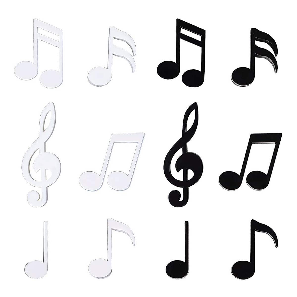 JJJ 12 Pcs Musical Notes Magnets Fridge,Black and White Small Fridge Magnets Cute Decorative Refrigerator for Office Kitchen Magnets Locker Glass Magnets, one size (BXT02)