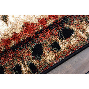 Masada Masada Rugs 2'x3' Cabin/Lodge Theme Area Rug with Bear and Cub Scene