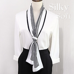 Dailyacc Hair Scarf for Women Fashion Silky Satin Headscarf Wrap Breathable Lightweight Neck Scarves For Handbag Accessories（Long 59"*5.9"