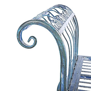 SAFAVIEH Outdoor Collection Brielle Victorian Antique Blue Bench