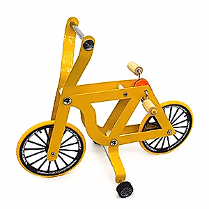 FXONCU Parrot Mini Metal Bike Bird Toy Training Plaything Educational Interactive Props Intelligence for Parakeet Cockatiel Conjure (Large)