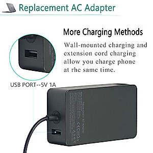 65W AC Adapter Laptop Charger for Microsoft Surface Pro 3 Pro 4 Pro 5 Pro 6 Surface Go Surface Book Portable Charger Power Supply Case
