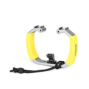 Movo GB-U70Y Underwater Diving Rig for GoPro Hero with Cold Shoe Mounts, Wrist Strap - Works with HERO3, HERO4, HERO5, HERO6, HERO7, HERO8, and Osmo Action Cam - Scuba GoPro Accessory (Yellow)