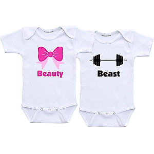 Daiichiban Designs Twin boy and Girl Baby Outfits Matching Twins Baby Clothes (18 Months) White