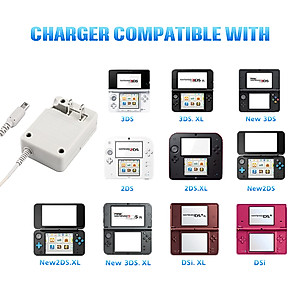 3DS XL Charger Kit, AC Power Adapter Charger and Stylus Pen for Nintendo 3DS XL, Wall Travel Charger Power Cord Charging Cable
