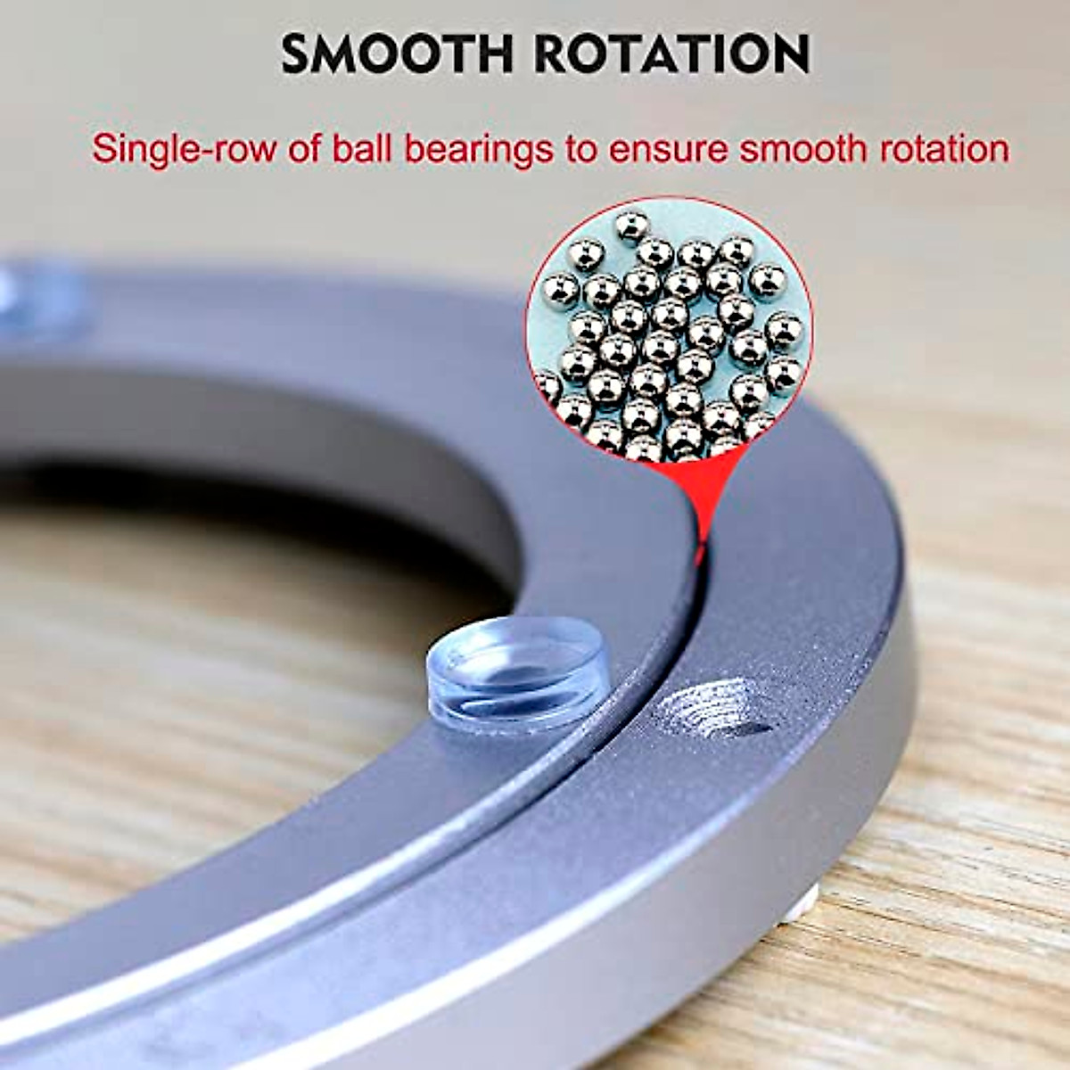 Aluminium Alloy Turntable Bearing, Heavy Duty Swivel Turntable Lazy Susan Rotating Bearing Turntable Round Dining Table Smooth Swivel Plate Hardware, 10''