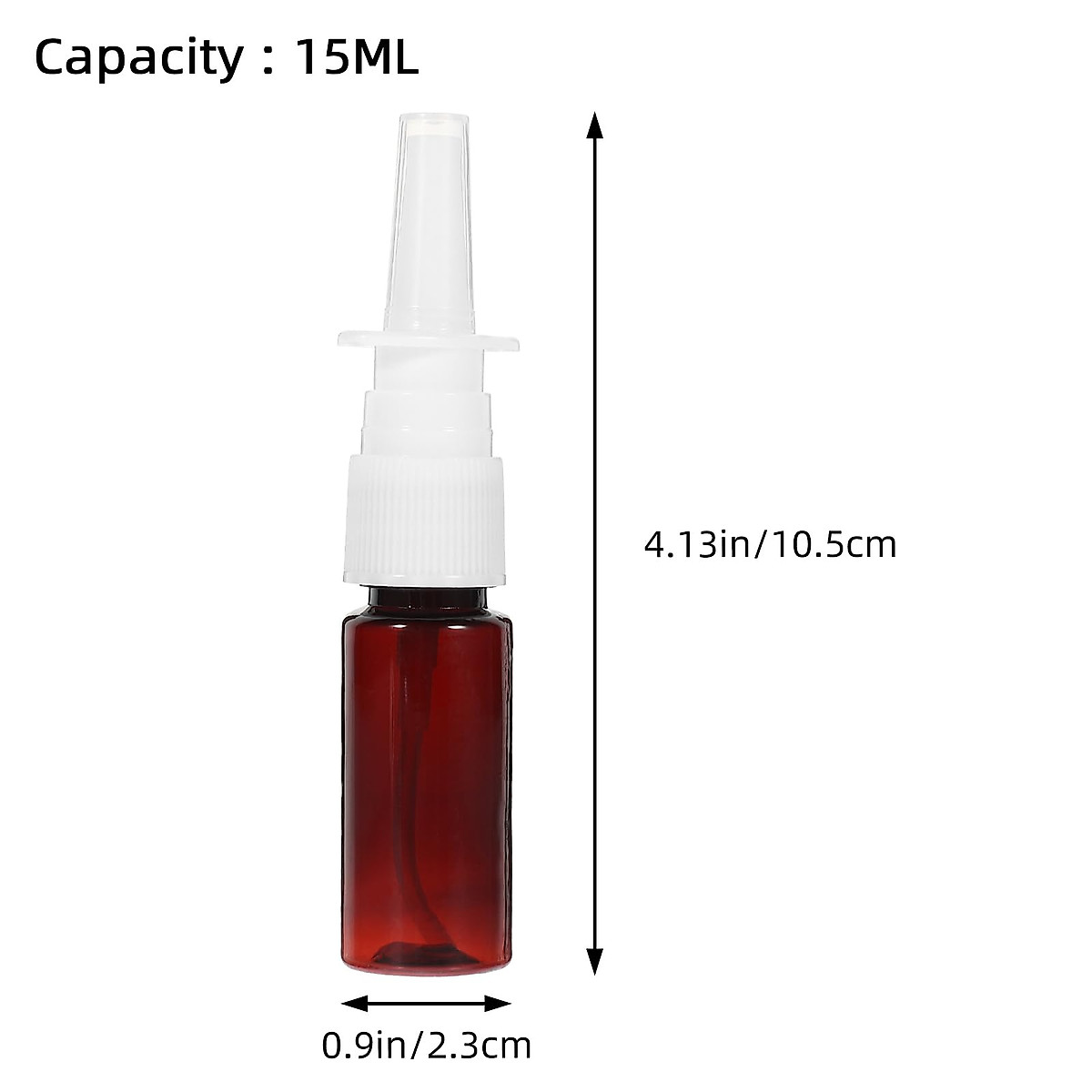 ARTIBETTER Empty Nasal Spray Bottle Amber Plastic Fine Mist Sprayers Refillable Container for Essential Oils Aromatherapy Perfume 15ml 10pcs