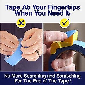 Foampro 149 Tape Cap Compact Tape Dispenser, 3-Pack for 1”, 1 1/2” and 2” Masking and Painter’s Tape | DIY Painting Accessories | Tape Corners, Create Labels, Arts & Crafts Projects & More!