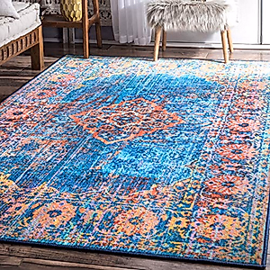 nuLOOM Andrus Vintage Area Rug, 8' x 10', Blue