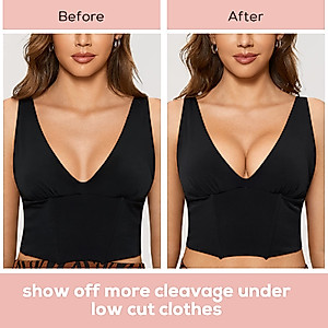 DOBREVA Women's Plunge Bra Deep V Sexy Underwire Low Cut Bras T Shirt Cleavage Lightly Padded Black 36B