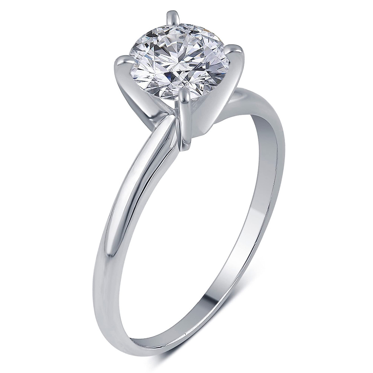 Beyond Brilliance 1.00 Carat Diamond, Prong-Set 14K White Gold Diamond Solitaire Engagement Ring (H-I, I2-I3)