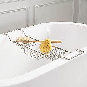 Signature Hardware 902478-R Nottingham Brass Tub Caddy with Reading Rack