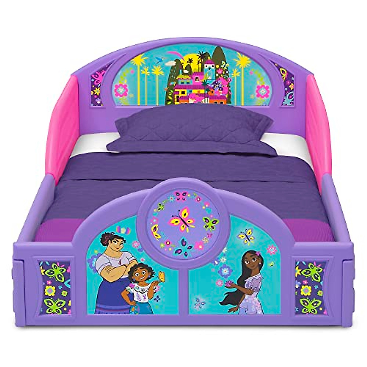 Disney Encanto Sleep and Play Toddler Bed with Built-in Guardrails by Delta Children
